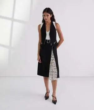 Karl Lagerfeld Halterneck Zip-front Waistcoat