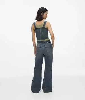 KL JEANS Belted High-rise Flared Jeans