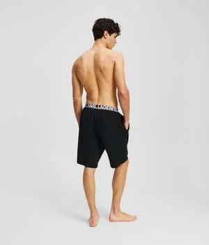 Karl Lagerfeld Logo Waistband Pajama Shorts