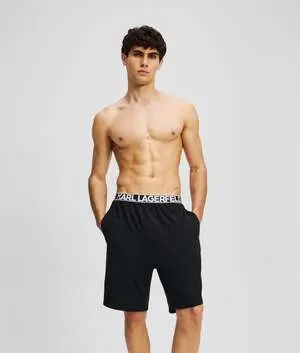 Karl Lagerfeld Logo Waistband Pajama Shorts