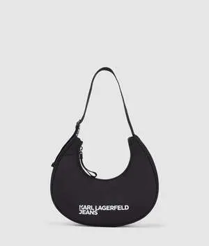 KL JEANS Jeans Logo Nylon Moon Shoulder Bag - Black