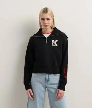 Karl Lagerfeld Half Zip Sweatshirts Hoodies For Women