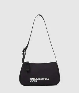 KL JEANS Jeans Logo Nylon Shoulder Bag - Black