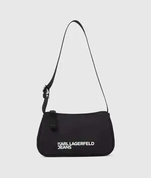 KL JEANS Jeans Logo Nylon Shoulder Bag - Black