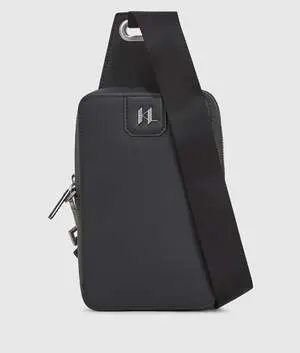 Karl Lagerfeld K/monogram Sling Bag In Smooth Cow Leather - Black