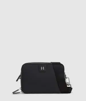 Karl Lagerfeld K/monogram Camera Bag In Smooth Leather - Black