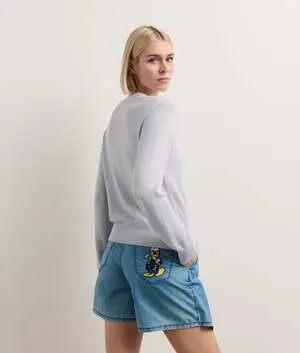 Karl Lagerfeld X Disney Donald Duck Embroidered Crewneck Sweater