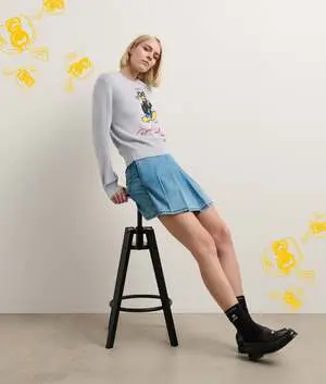 Karl Lagerfeld X Disney Donald Duck Embroidered Crewneck Sweater
