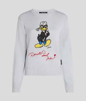 Karl Lagerfeld X Disney Donald Duck Embroidered Crewneck Sweater