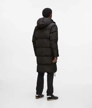 Karl Lagerfeld Longline Puffer Jacket With Hood