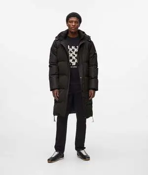 Karl Lagerfeld Longline Puffer Jacket With Hood