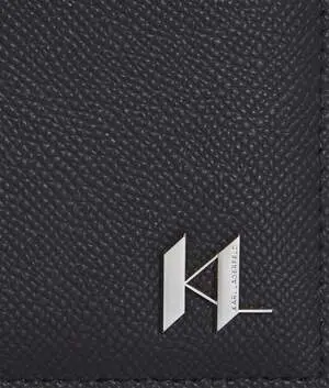 Karl Lagerfeld K/monogram Leather Wallet - Black