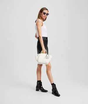 Karl Lagerfeld Ribbed V-neck Tank Top - White