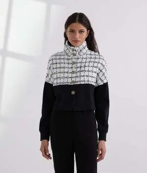 Karl Lagerfeld Bouclé Sweat Jacket - Black