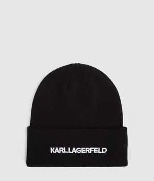 Karl Lagerfeld Logo Beanie - Black