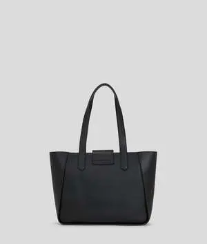 Karl Lagerfeld K/signature Medium Tote Bag In Smooth Black Cow Leather With Gold-tone Hardware