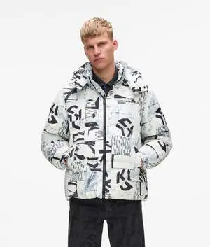 KL JEANS All-over Monogram Puffer Jacket