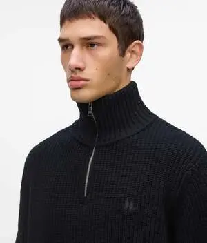 Karl Lagerfeld Half-zip Turtleneck Sweater In Lambswool