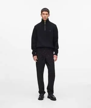 Karl Lagerfeld Half-zip Turtleneck Sweater In Lambswool