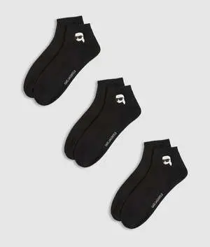 Karl Lagerfeld Ikon Short Socks 3-pack - Black