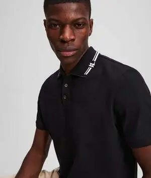 Karl Lagerfeld Contrast Piping Polo Shirt