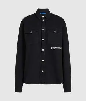 KL JEANS Cotton Overshirt With Logo Embroidery