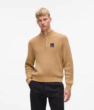 KL JEANS Relaxed Half-zip Sweater - Chipmunk