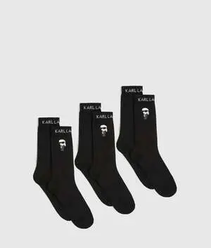 Karl Lagerfeld Ikon Socks 3-pack - Black