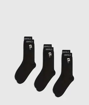Karl Lagerfeld Ikon Socks 3-pack - Black