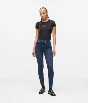 Karl Lagerfeld High-rise Skinny Jeans - Washed Blue Black