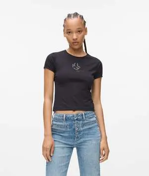 KL JEANS Jeans Studded Monogram T-shirt - Black