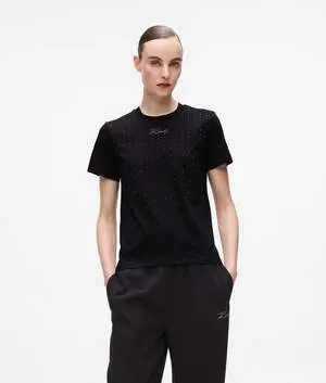 Karl Lagerfeld Rhinestone Logo T-shirt