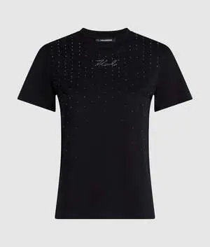 Karl Lagerfeld Rhinestone Logo T-shirt