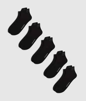 Karl Lagerfeld Kameo Embroidered Short Socks 5-pack - Black