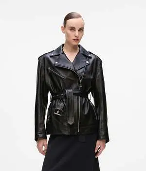 Karl Lagerfeld Leather Oversized Jacket