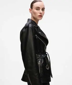 Karl Lagerfeld Leather Oversized Jacket