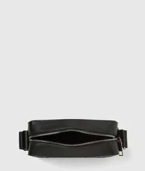 Karl Lagerfeld K/loom Embossed Monogram Leather Camera Bag - Black