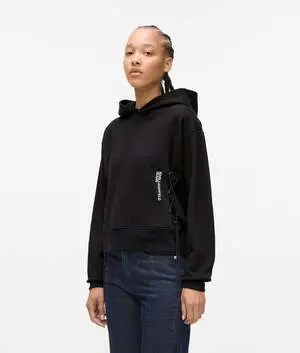 KL JEANS Jeans Organic Cotton Drawstring Hoodie - Black