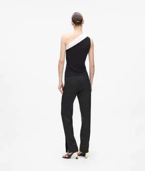 Karl Lagerfeld Asymmetric Lapel One-shoulder Top