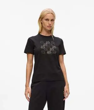 Karl Lagerfeld Ikon Rhinestone T-shirt - Black