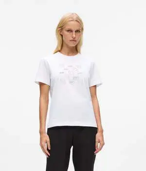 Karl Lagerfeld Ikon Rhinestone T-shirt - White
