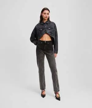 KL JEANS Jeans Ombré High-rise Straight Jeans - Washed Black Ombre