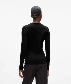 Karl Lagerfeld Long-sleeved T-shirt With Gold Logo Buttons