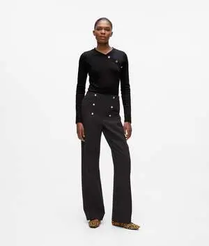 Karl Lagerfeld Long-sleeved T-shirt With Gold Logo Buttons