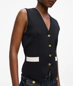 Karl Lagerfeld Recycled Viscose Blend Waistcoat