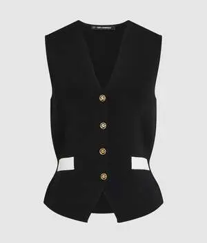 Karl Lagerfeld Recycled Viscose Blend Waistcoat