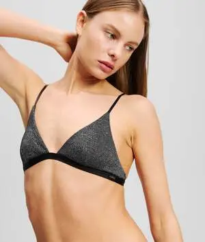 Karl Lagerfeld Signature Metallic Bralette