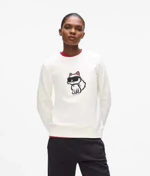 Karl Lagerfeld Ikon Choupette Sweatshirt - Cannoli Cream