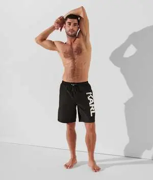 Karl Lagerfeld Logo Long Board Shorts