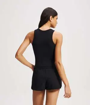 Karl Lagerfeld Sleeveless Racerback Tank Top With Embroidered Crest